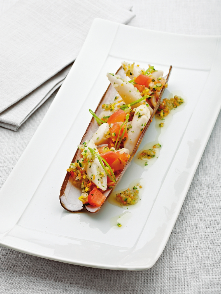 Recept "Scheermessen met fijne groentjes" | njam!