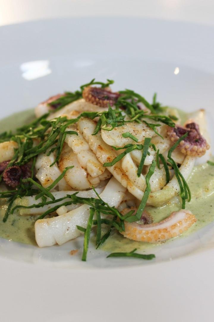 Recept "Inktvis met fregola en spinazie" | njam!